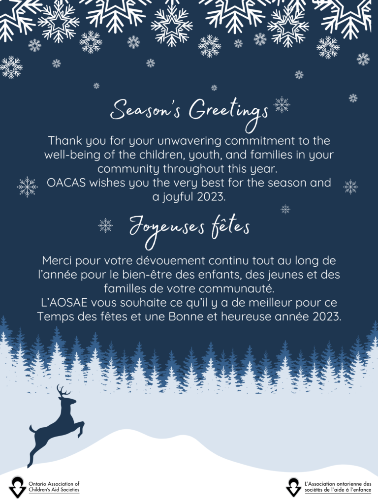 OACAS Holiday Message (1) – Ontario Association of Children's Aid Societies